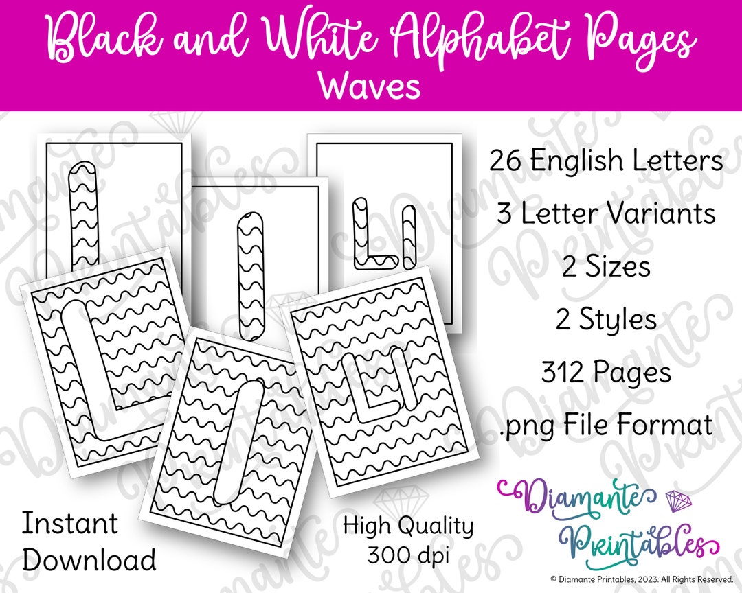 Printable Alphabet Poster Bundle Waves Bulletin Board - Etsy