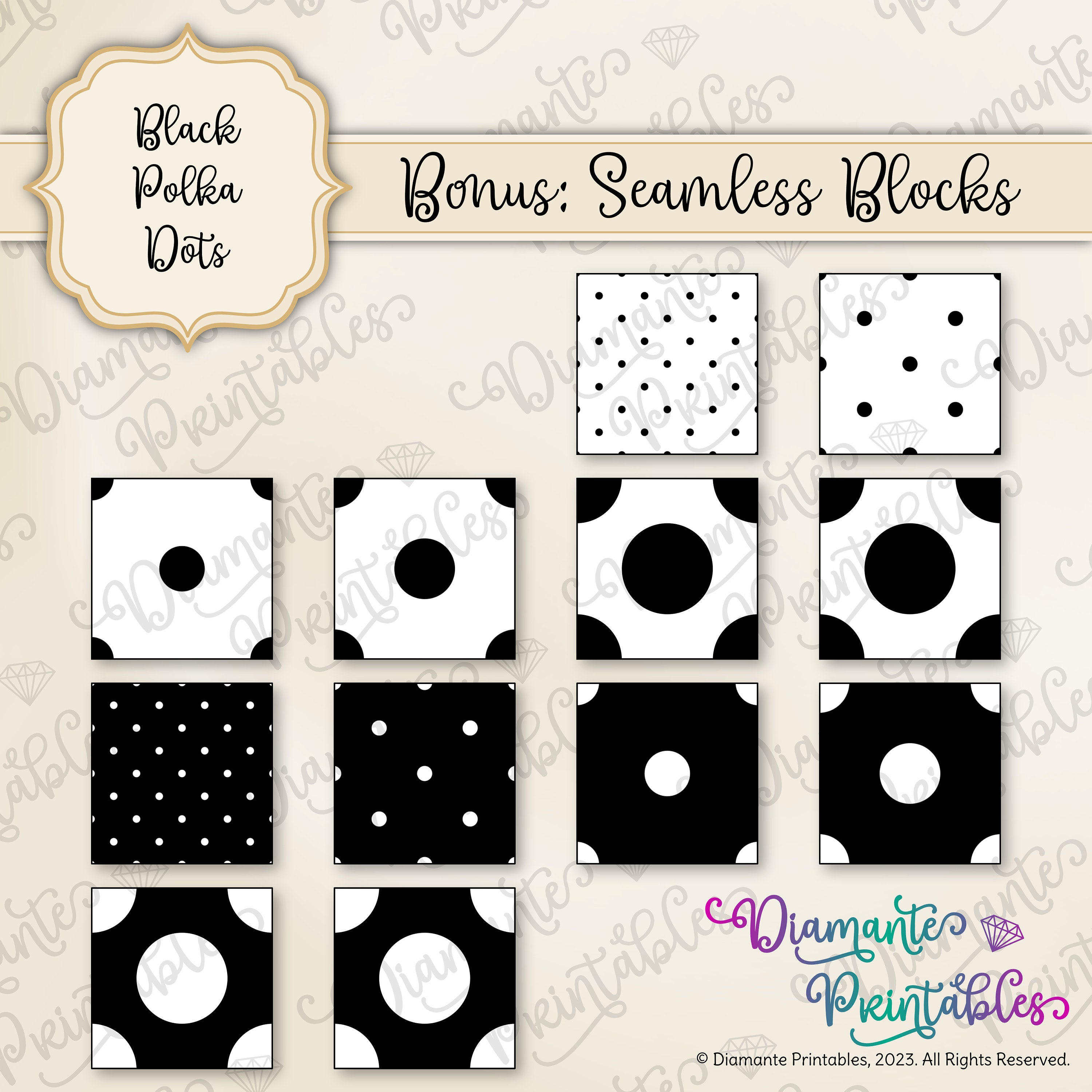 Black and White Polka Dots Digital Paper Pack 12 Styles 4 - Etsy Nederland