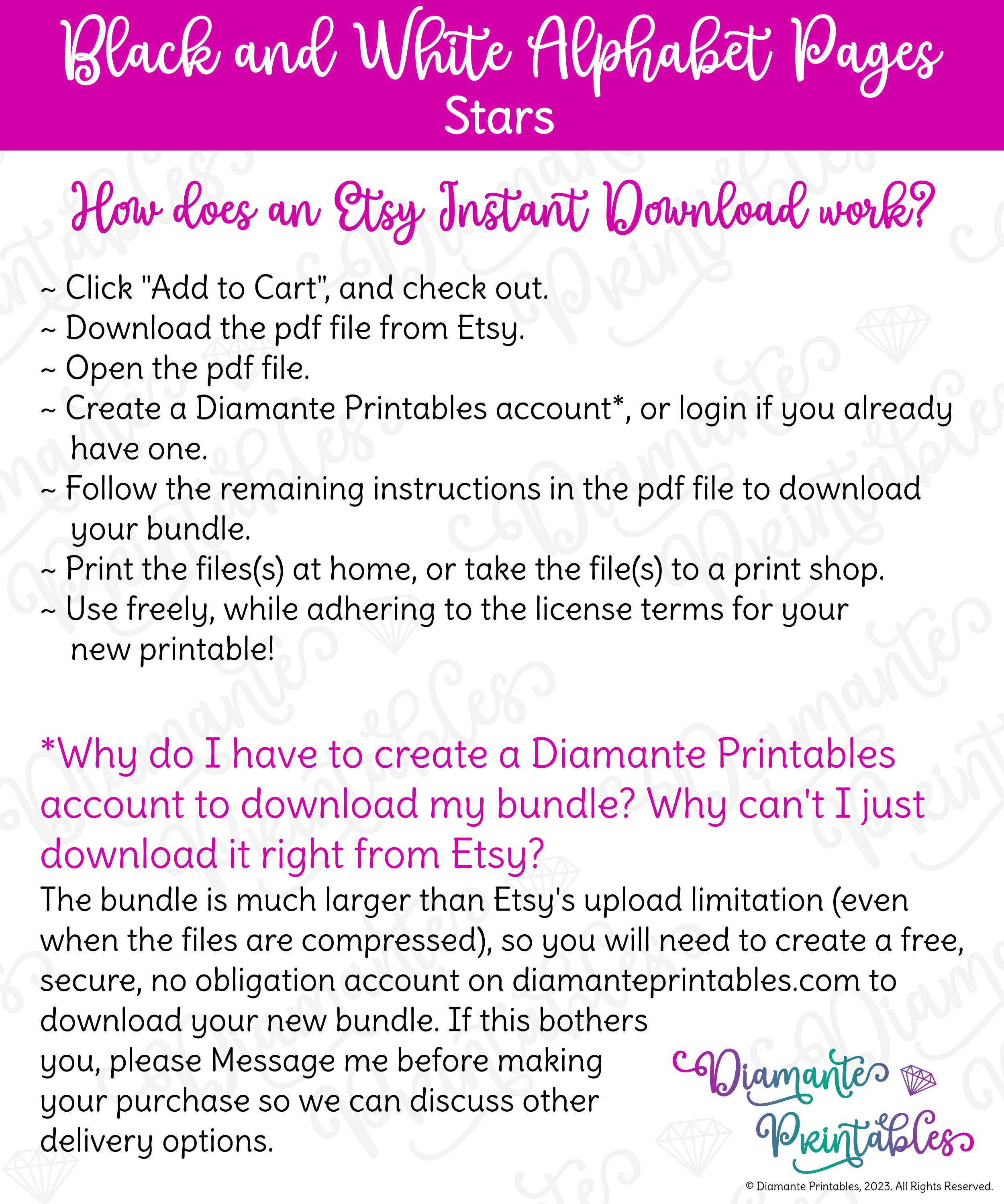 Printable Alphabet Poster Bundle Stars Bulletin Board Letters Black and ...