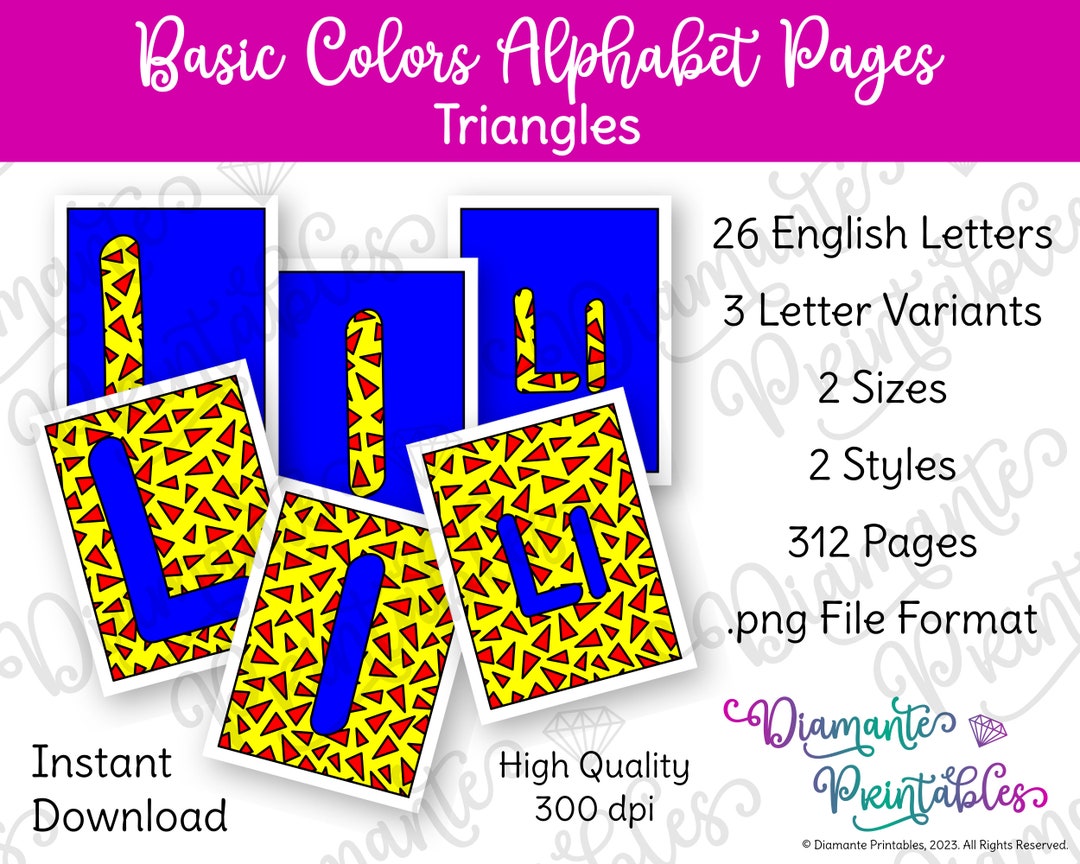 Printable Alphabet Poster Bundle | Triangles Bulletin Board Letters ...