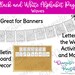 Printable Alphabet Poster Bundle Waves Bulletin Board Letters Black and ...