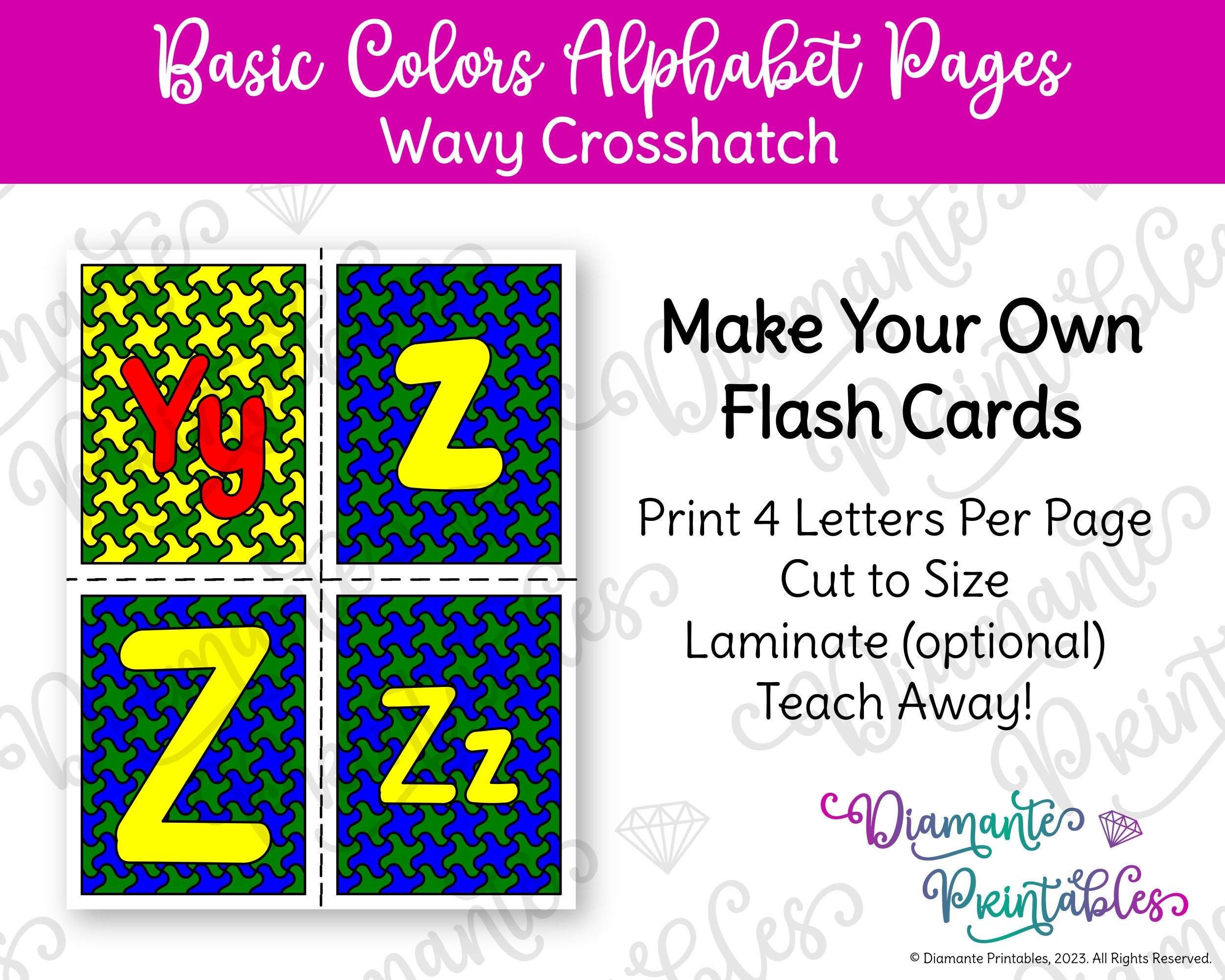 Printable Alphabet Poster Bundle Wavy Crosshatch Bulletin Board Letters ...