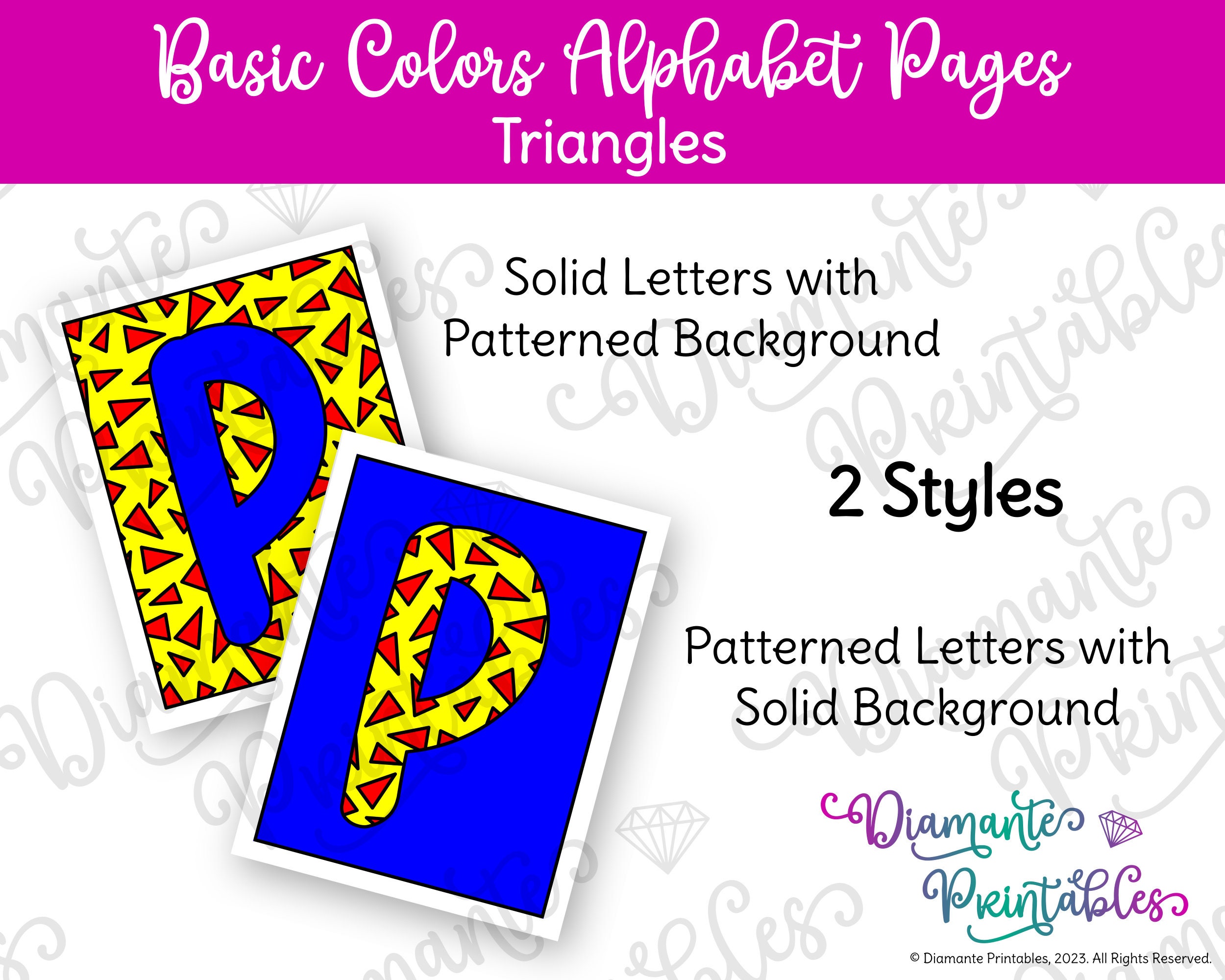 Printable Alphabet Poster Bundle | Triangles Bulletin Board Letters ...