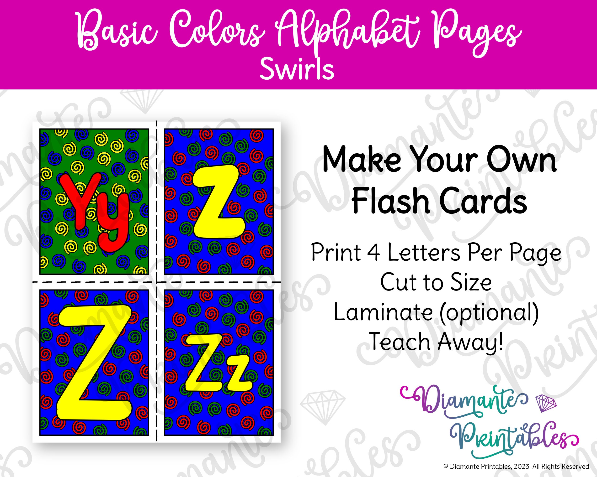 Printable Alphabet Poster Bundle | Swirls Bulletin Board Letters ...