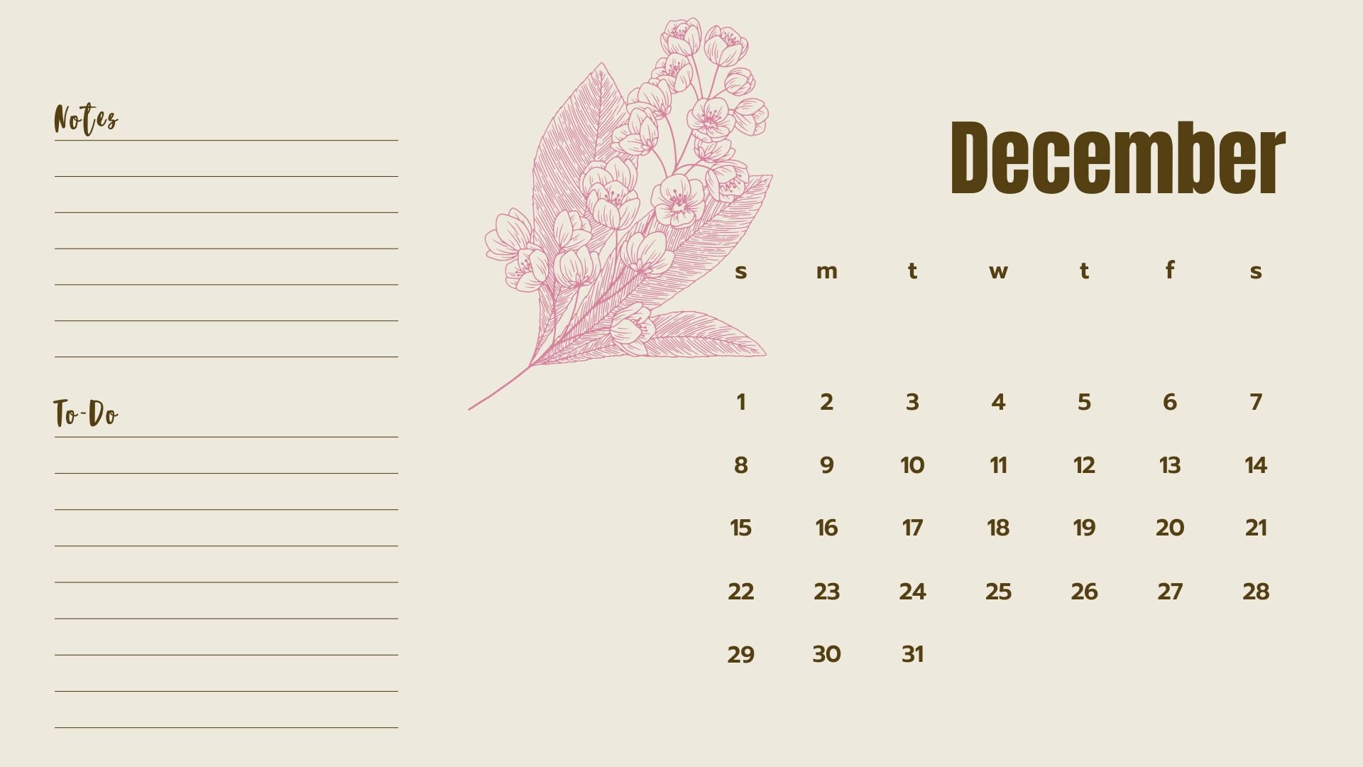 Floral Calendar Printable - Etsy
