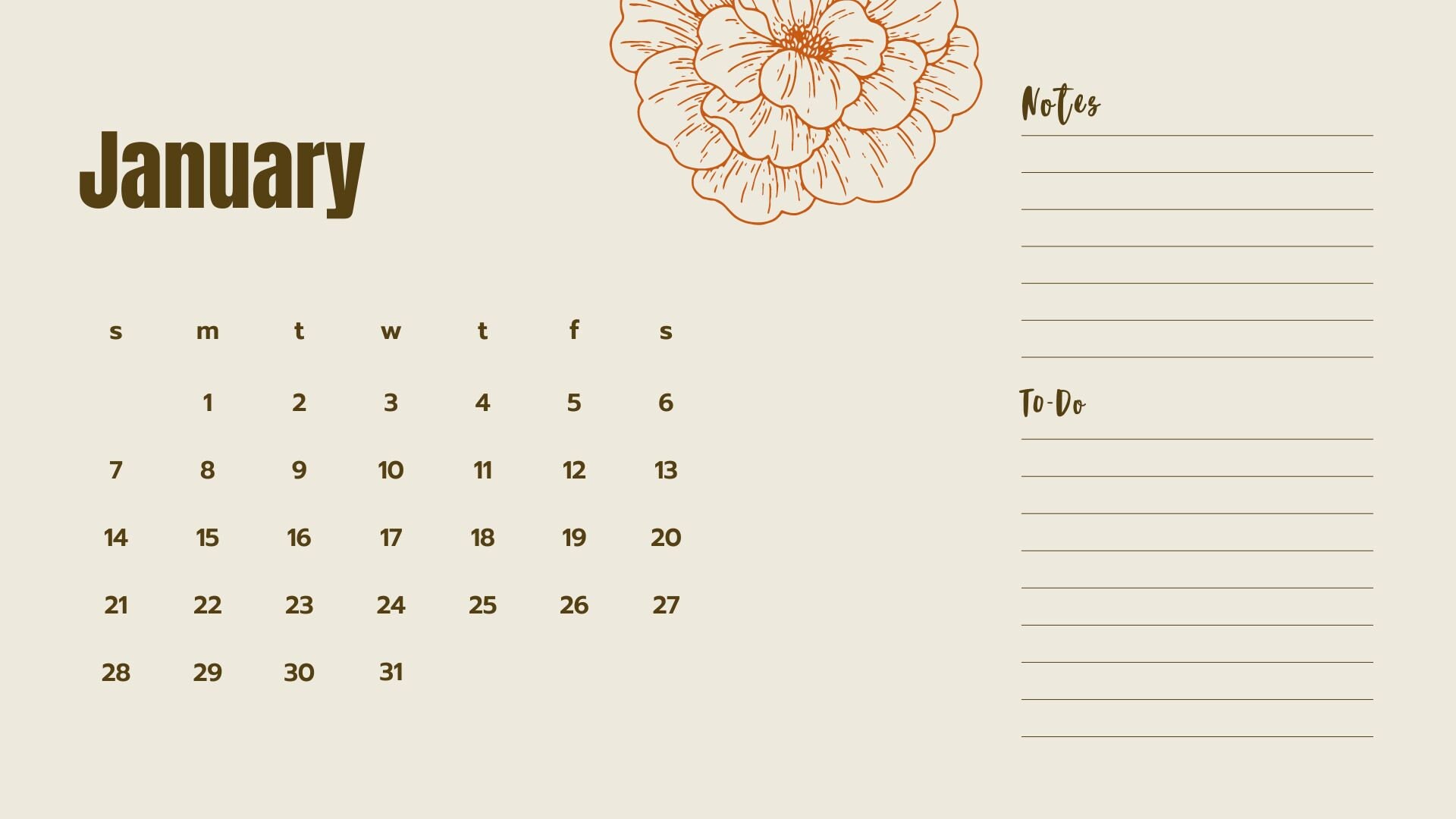 Floral Calendar Printable - Etsy