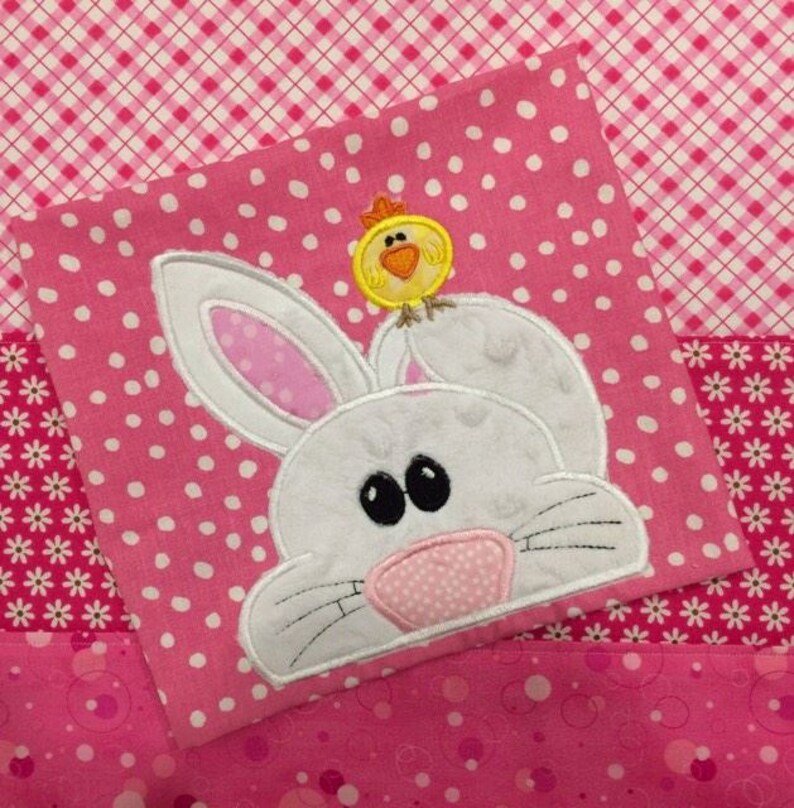 Applique Peeker Design boo Boo and Friend Bunny Peeker - Etsy