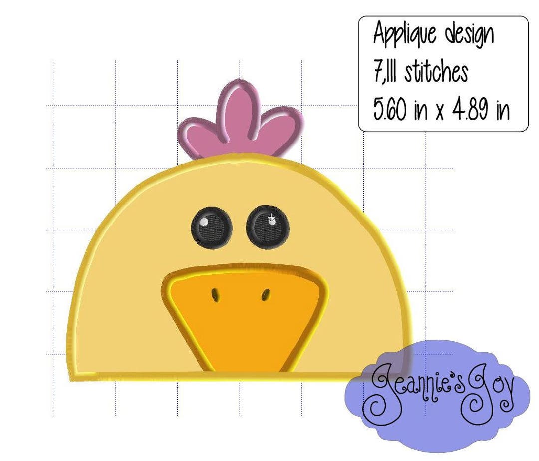 Applique Peeker Design chirp the Chick Peaker - Etsy