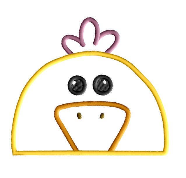 Applique Peeker Design chirp the Chick Peaker - Etsy