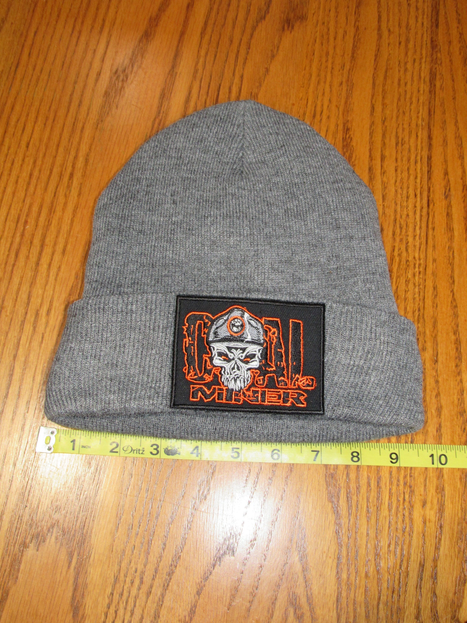 Fleece Lined Coal Miner Beanie Coal Miner Skull Patch - Etsy