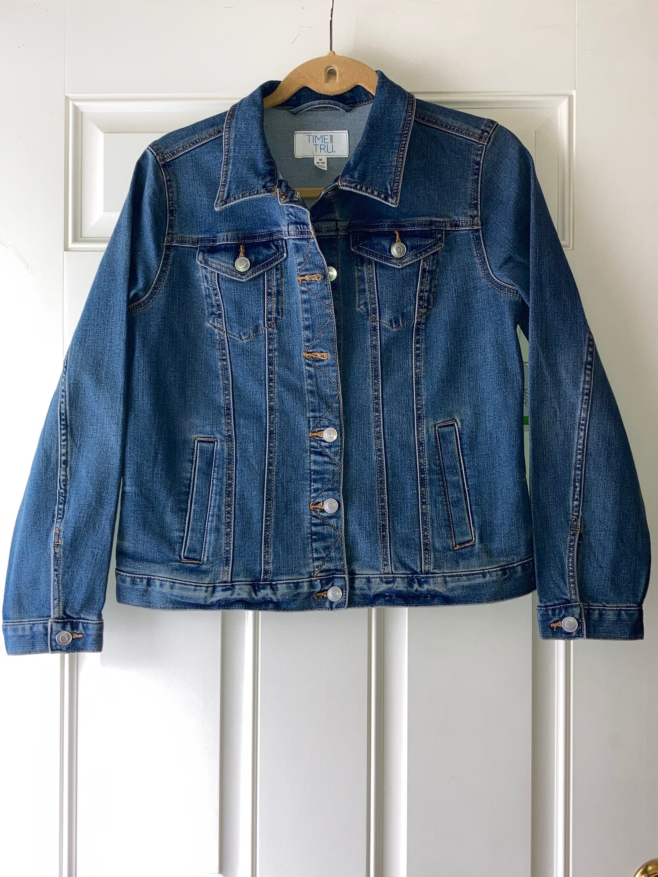 Blue Jean Jacket Pink Rose & Blue Butterfly Embroidery - Etsy