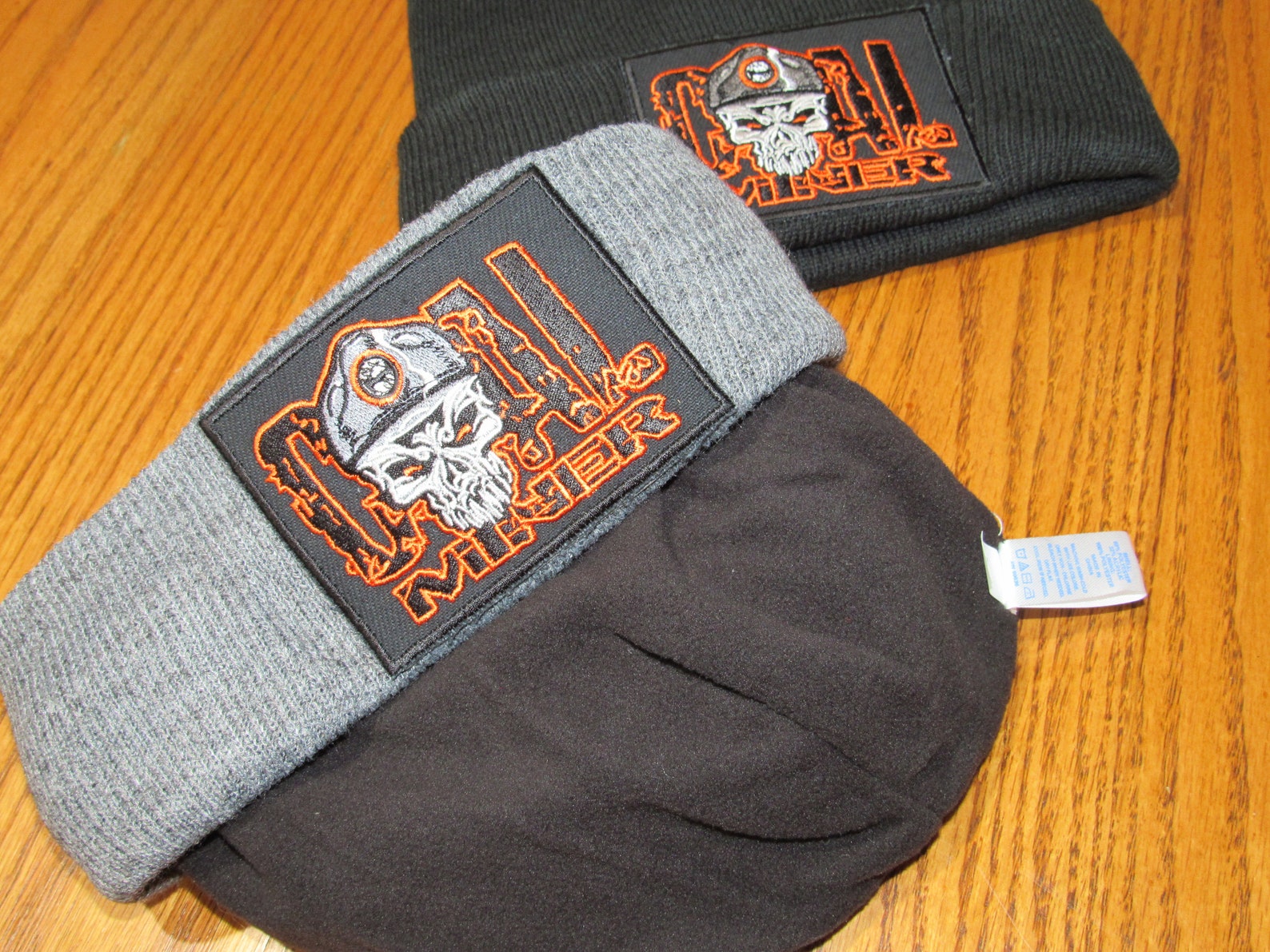 Fleece Lined Coal Miner Beanie Coal Miner Skull Patch - Etsy