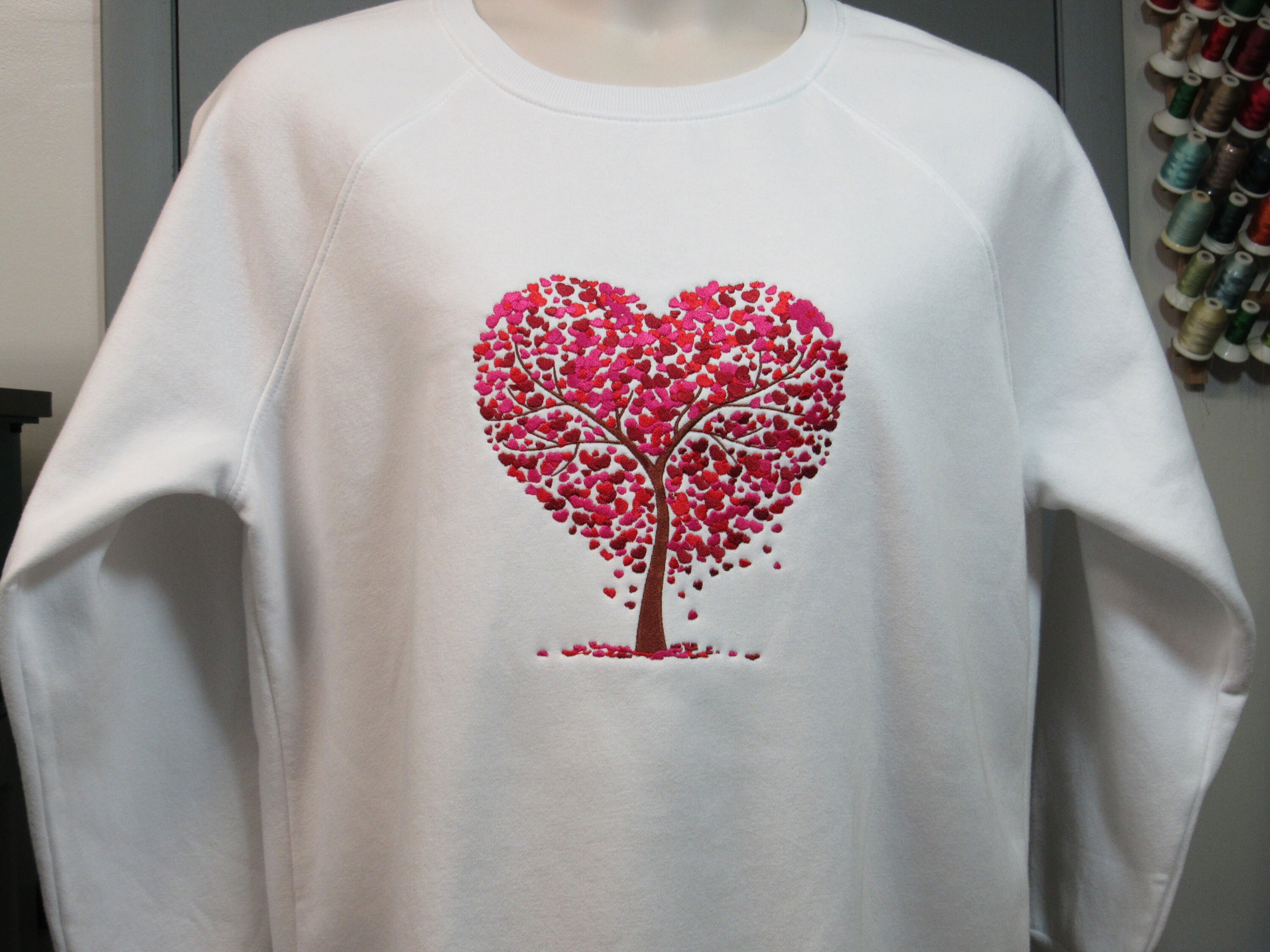 Valentine's Day Sweatshirt, Heart Tree Embroidered, Valentine's Gift ...
