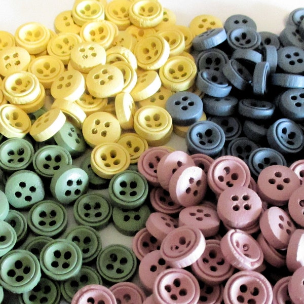 Painted Wood Buttons - Etsy