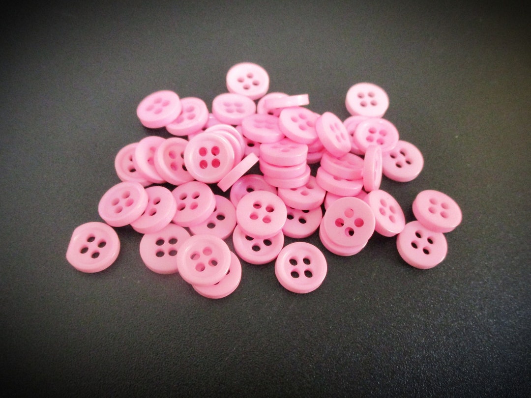 25 Pink Plastic Buttons | Small 9mm Round Buttons | Kids Buttons 4 ...