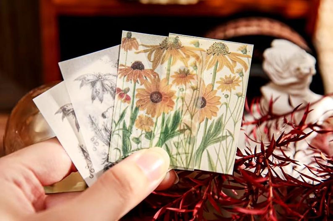 100 Mini Book Pages: Vintage Floral Scrapbooking Embellishments, Junk ...