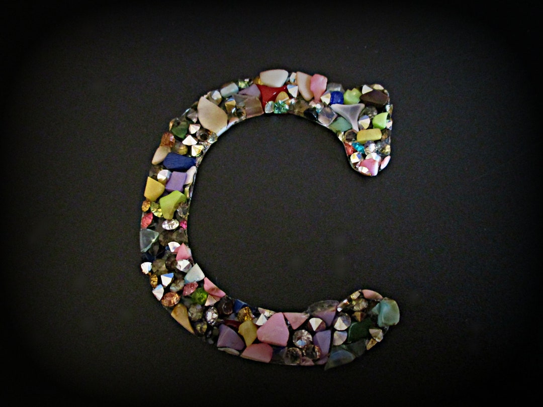 Beaded Letter C Iron on Patch: Colorful Pebble Applique (6 X 4 Cms) - Etsy