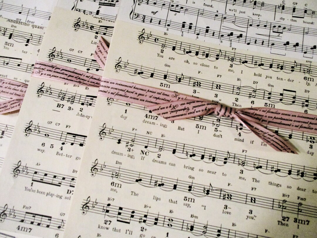 20 Vintage Music Sheets Old Sheet Music Pages for Scrapbooking Junk ...