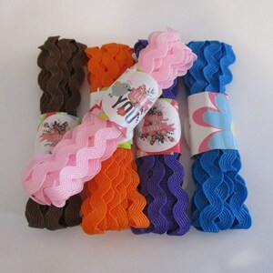 20 Yards Ric Rac Trim Ribbon 2 Each of 10 Colors | Grosgrain Zig Zag ...