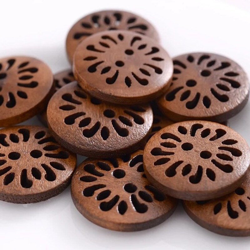 Round Wooden Buttons - Etsy