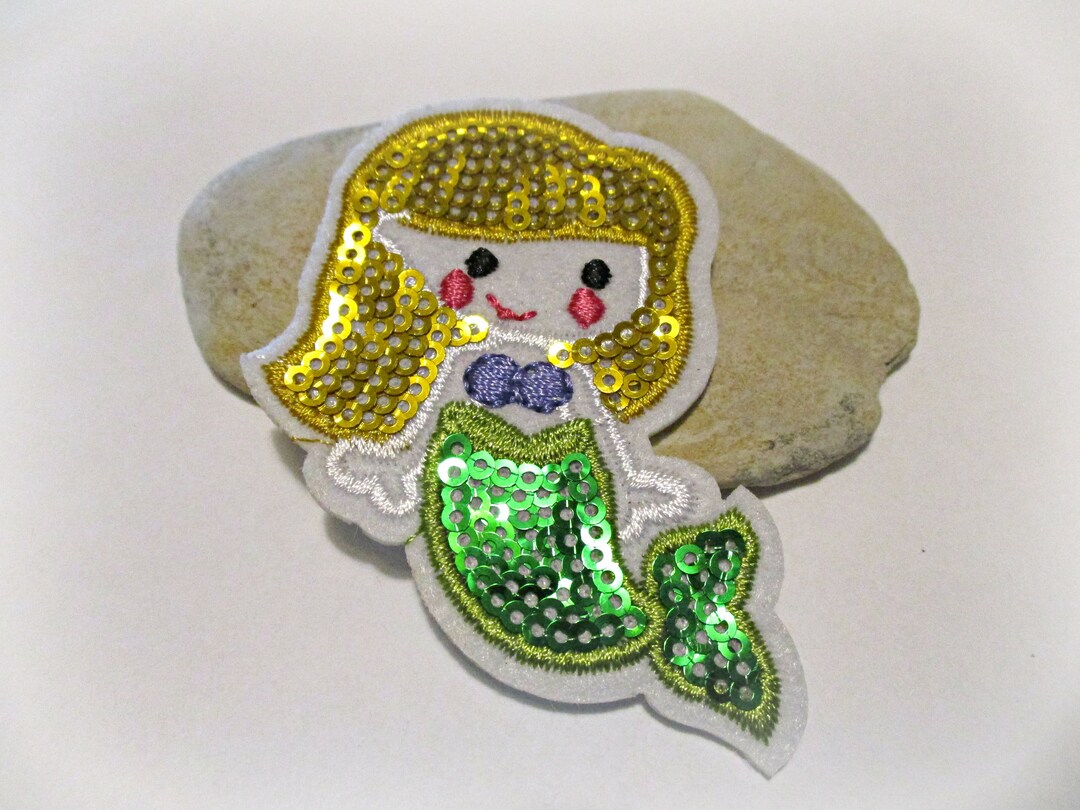 Sequin Mermaid Iron on Patch: Embroidered Applique (2.75") - Etsy