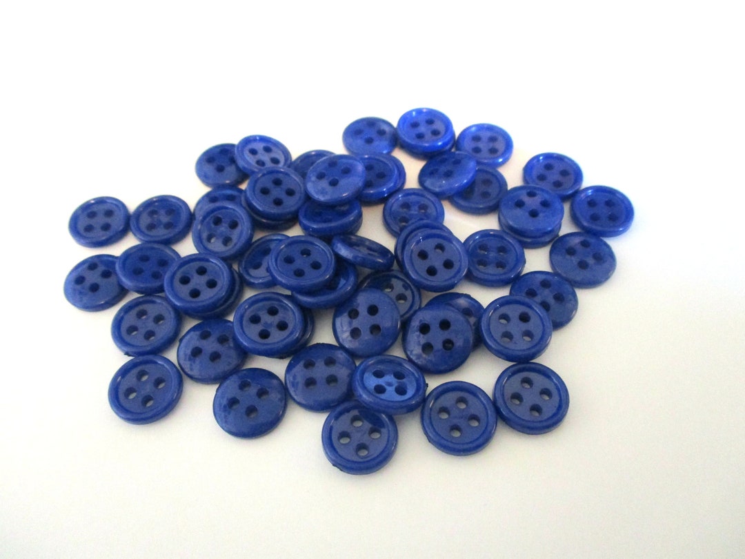 25 Blue Plastic Buttons: 10mm Round Craft Buttons - Etsy