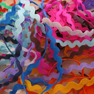 20 Yards Ric Rac Trim Ribbon 2 Each of 10 Colors | Grosgrain Zig Zag ...