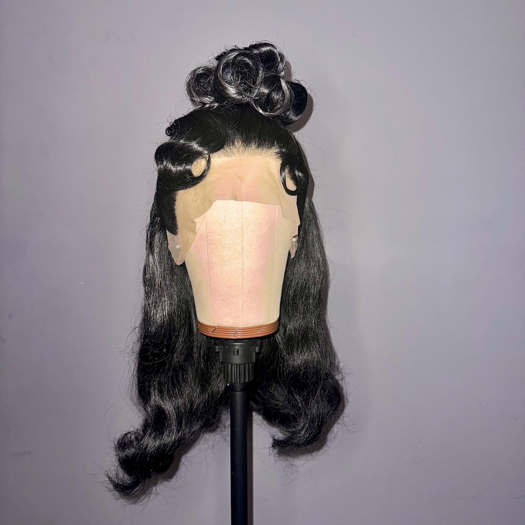 Sculpted Half Updo Synthetic Lace Front Wig Drag - Etsy