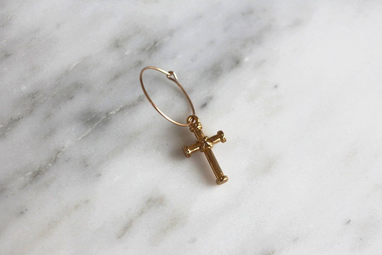 Gold Single Hoops - Etsy