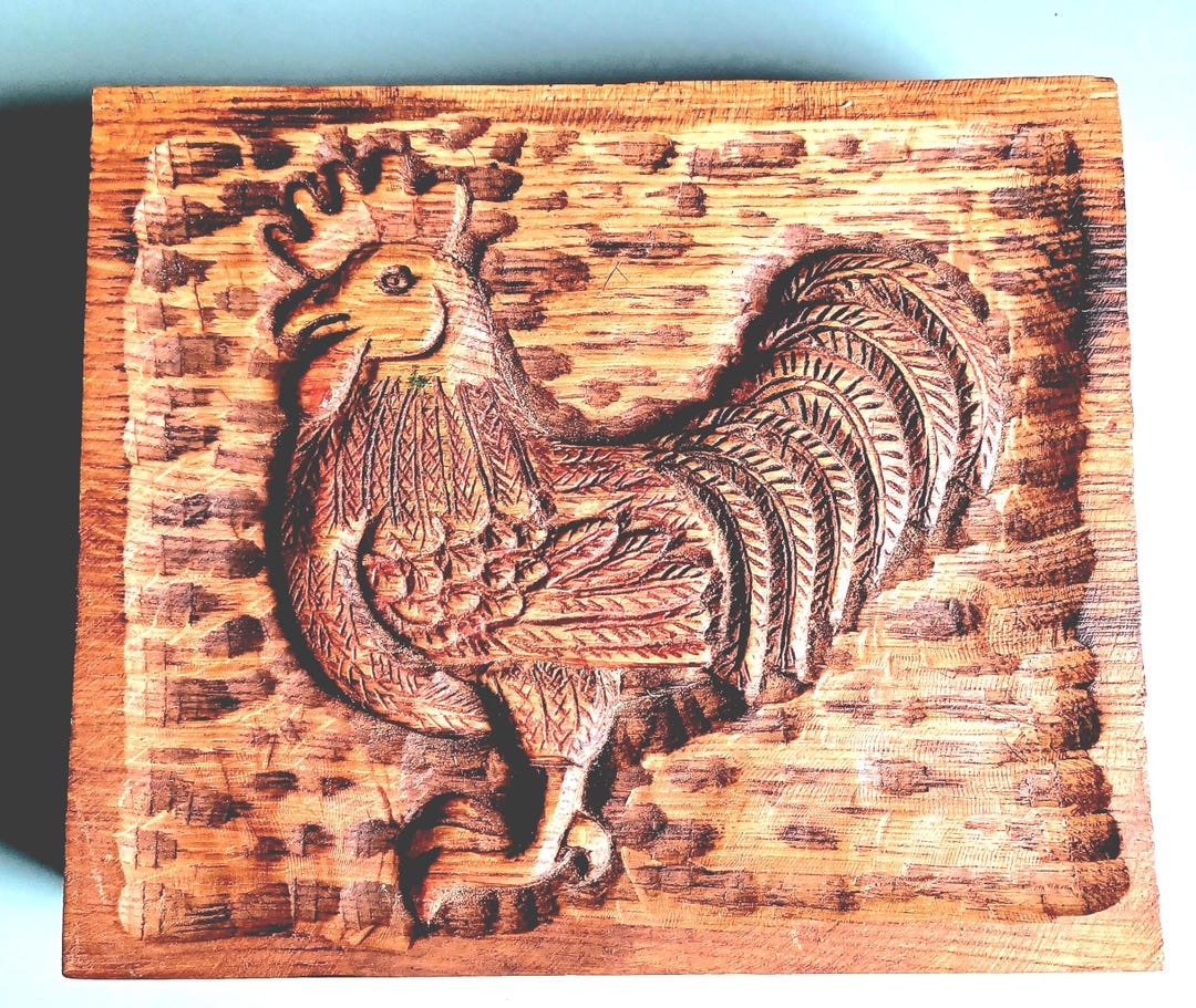 Cockerel Wood Carving, Hand Carved Cockerell 3D Picture, Carved Wooden ...