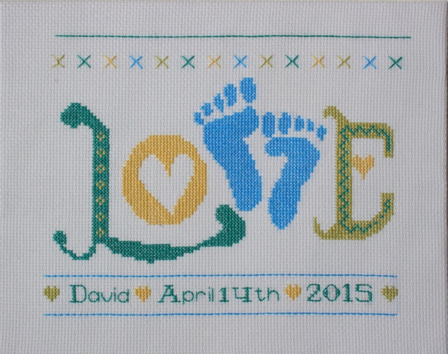 Baby Feet - Blue, Cross Stitch Chart - PDF Download. Cross Stitch for ...
