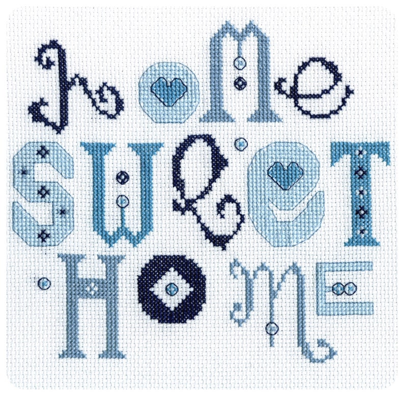 Home Sweet Home Cross Stitch Chart - Red. PDF Down Load - Etsy