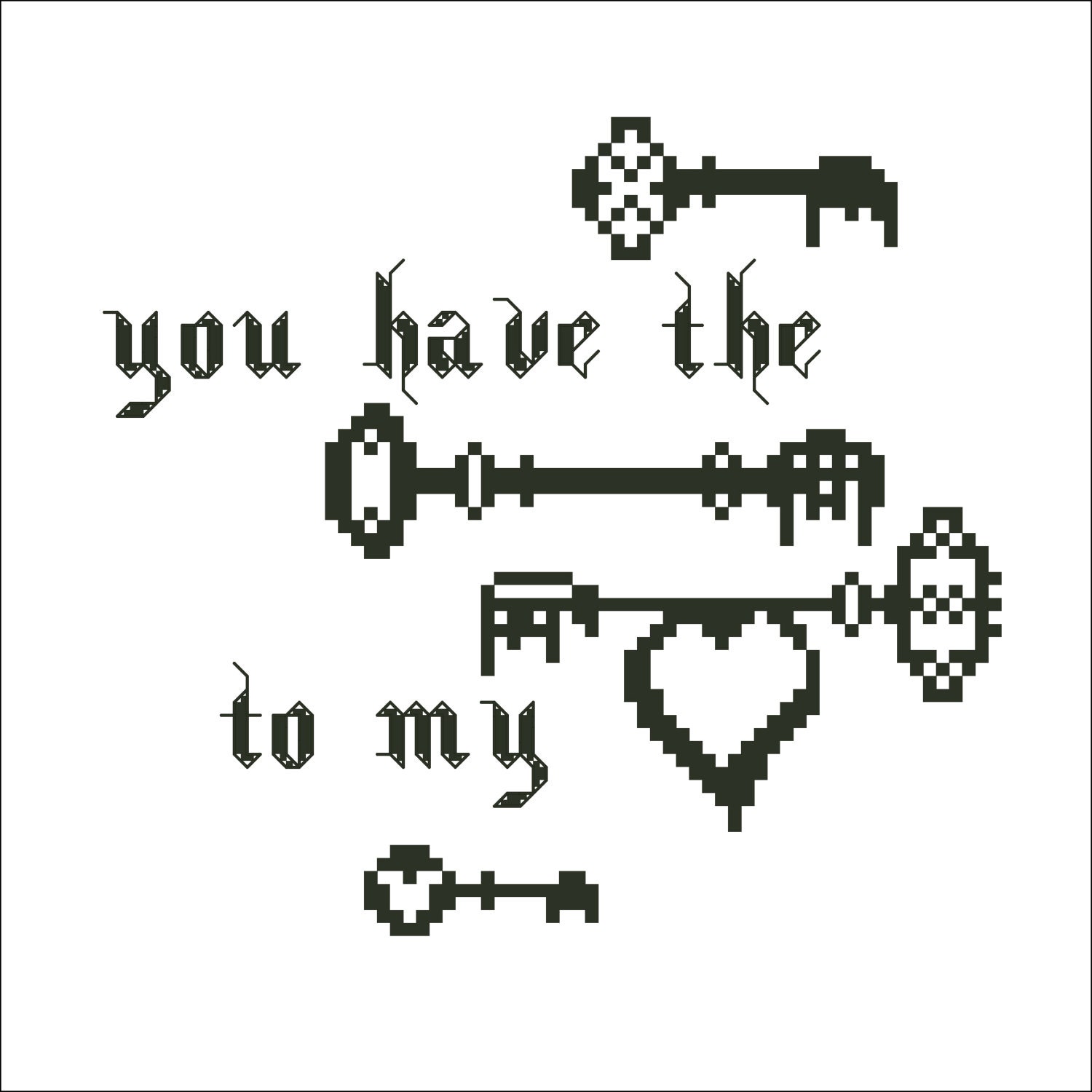 Vintage Key, Bundle of Three Designs- Counted Stitch Chart. Download - Etsy