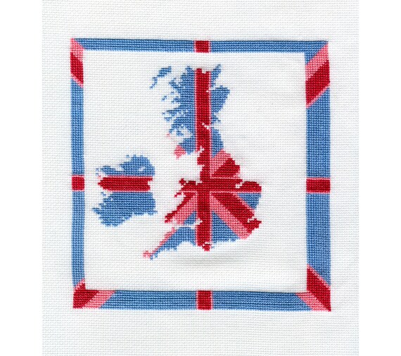 English Map and Union Jack Cross Stitch Chart. Download - Etsy