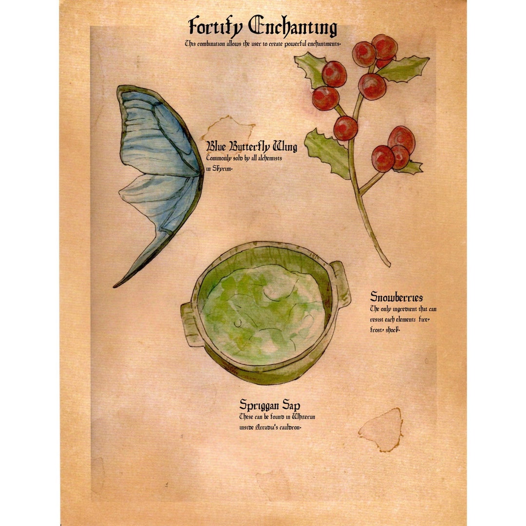 Fortify Enchantment Potion Ingredients Parchment Etsy Fortify Enchantment Potion Ingredients Parchment Etsy