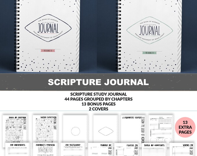 The Book of Mormon Study Journal, Study Notebook, Modern, Writing ...