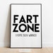 Fart Zone Sign, Bathroom Humor Sign, Funny Toilet Sign, Kids Bathroom ...