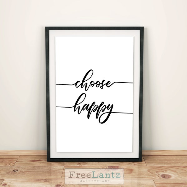 Choose Happy Print - Etsy
