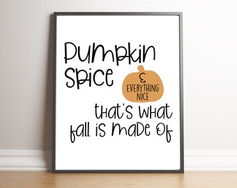 Pumpkin & Spice Fall Print - Etsy