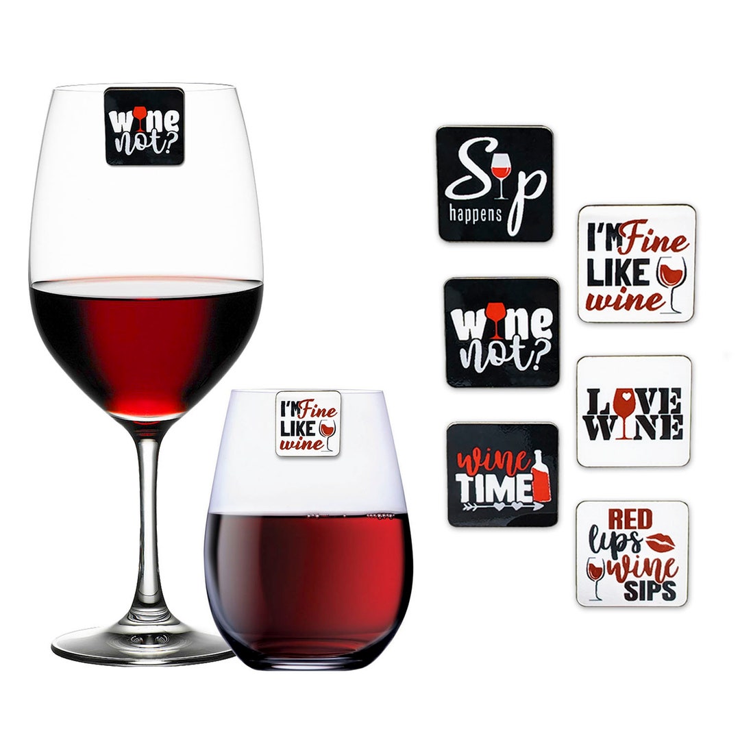 Fun Wine Saying Drink Markers, Set of 6, Wine Charms, Drink Markers ...