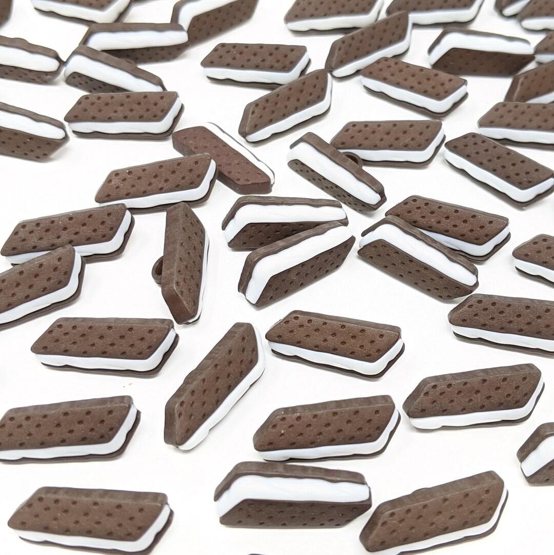 Ice Cream Sandwich Buttons Novelty Collection, Cabochons, Jesse James ...