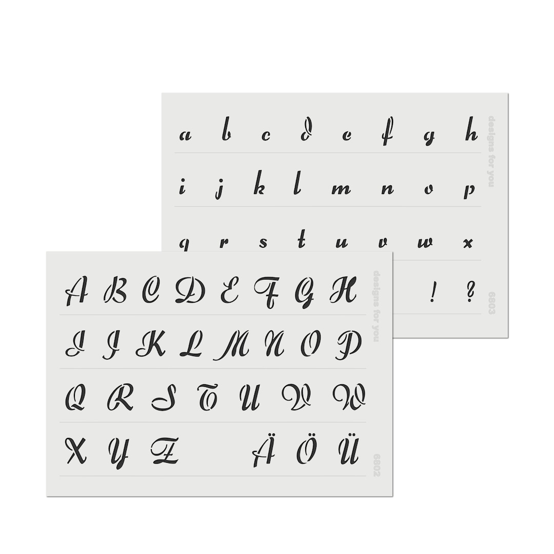 2 Stencils for Writing With Guidelines - Small Letters Can Be Used as a ...