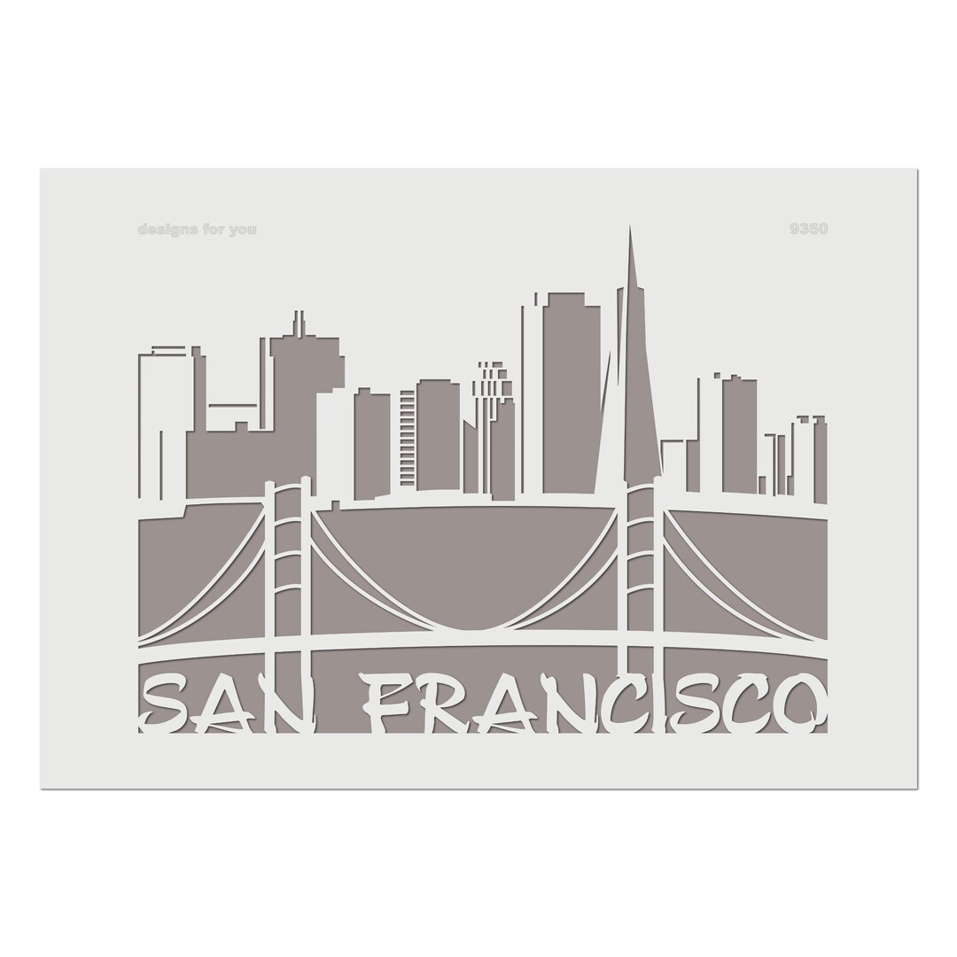 San Francisco Stencil Available in 2 Versions | Stencil With San ...
