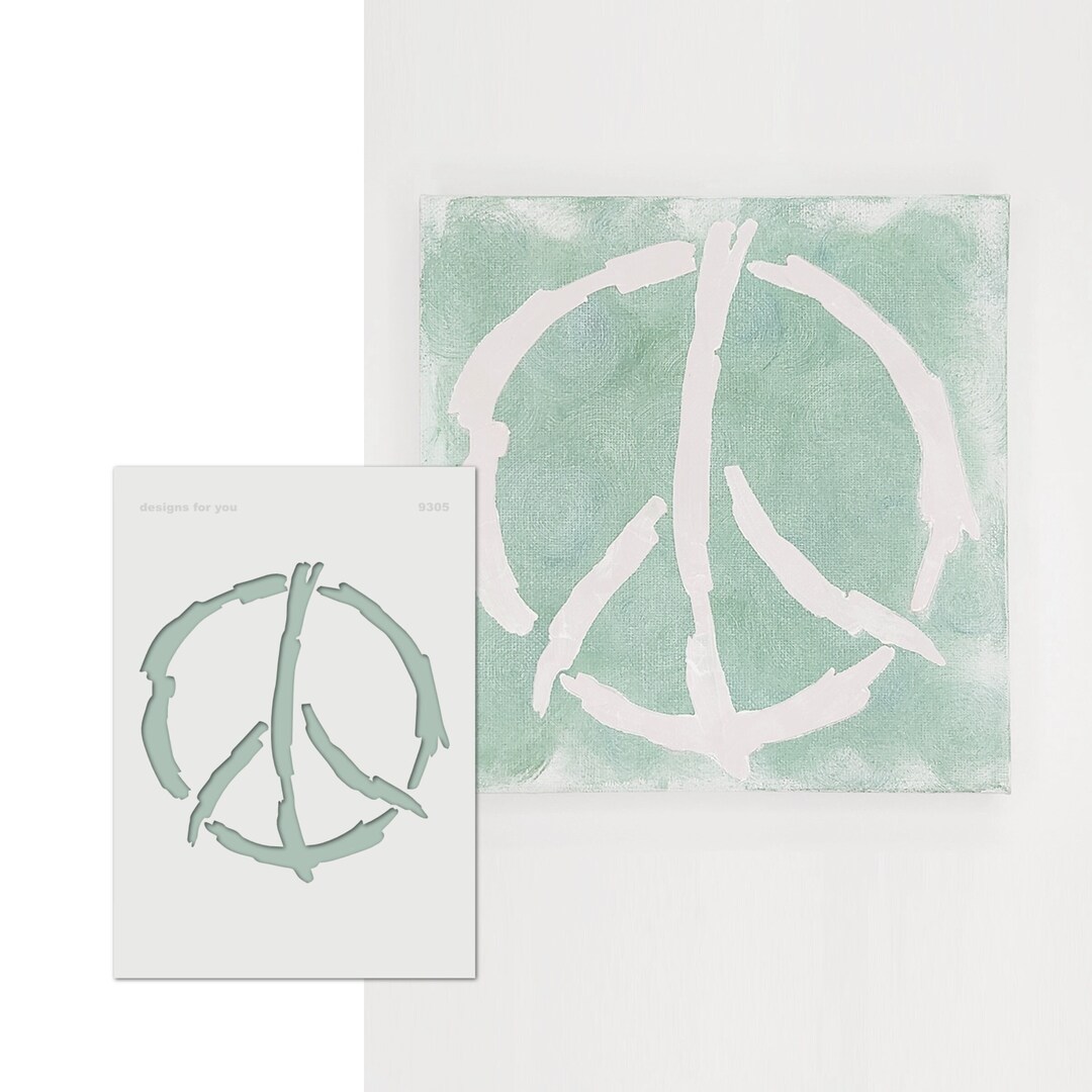 Peace Sign Stencil // Reusable Stencil With Peace Symbol for Wall ...