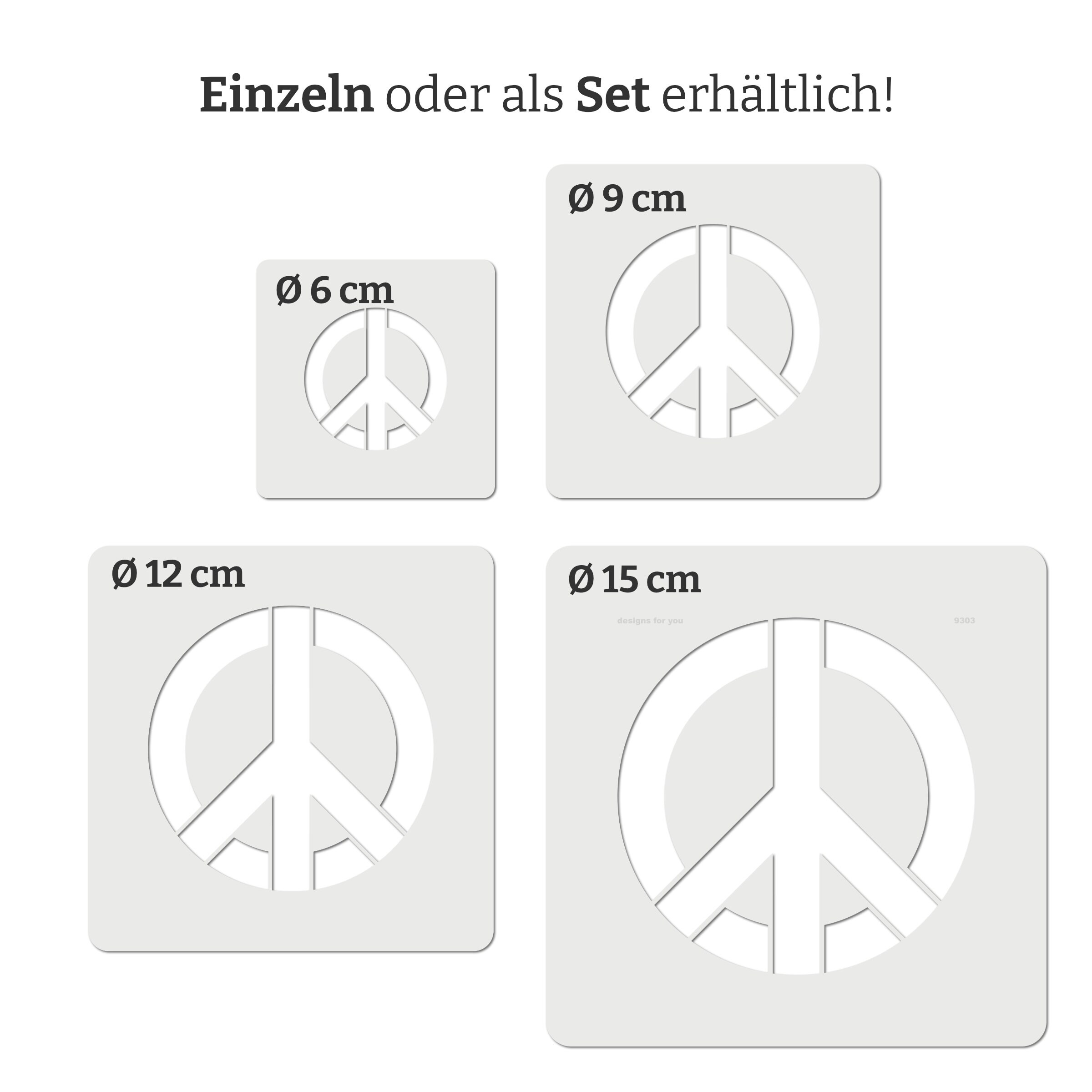 Stencils Peace Sign Stencil Stencils Individually or as a Stencil Set ...