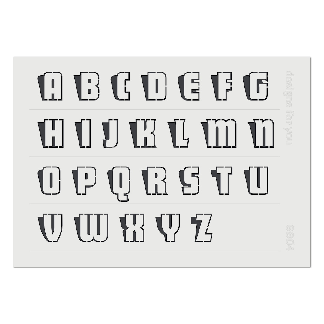 Letter Stencil With Guides Stencil Letters Shadow Writing - Etsy