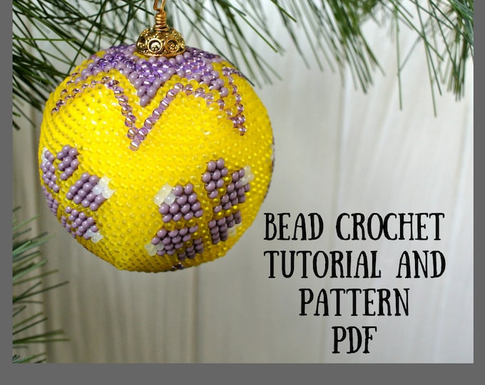 Bead Crochet Pattern and Tutorial Christmas Ball DIY Bead - Etsy