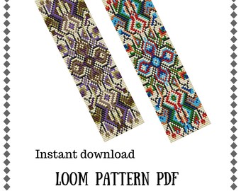 Bead loom patterns Loom pattern ethnic Loom bracelet pattern | Etsy