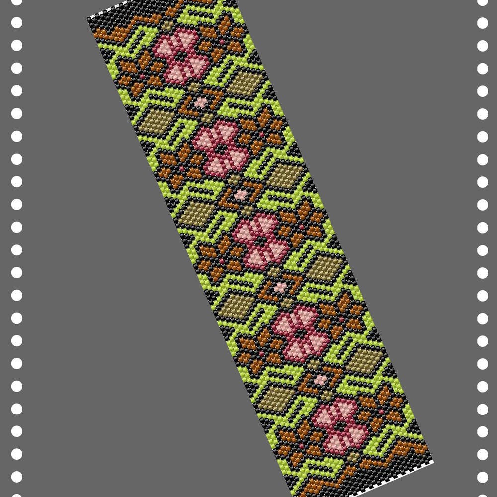 Peyote pattern for bracelet wide cuff pattern peyote stitch | Etsy