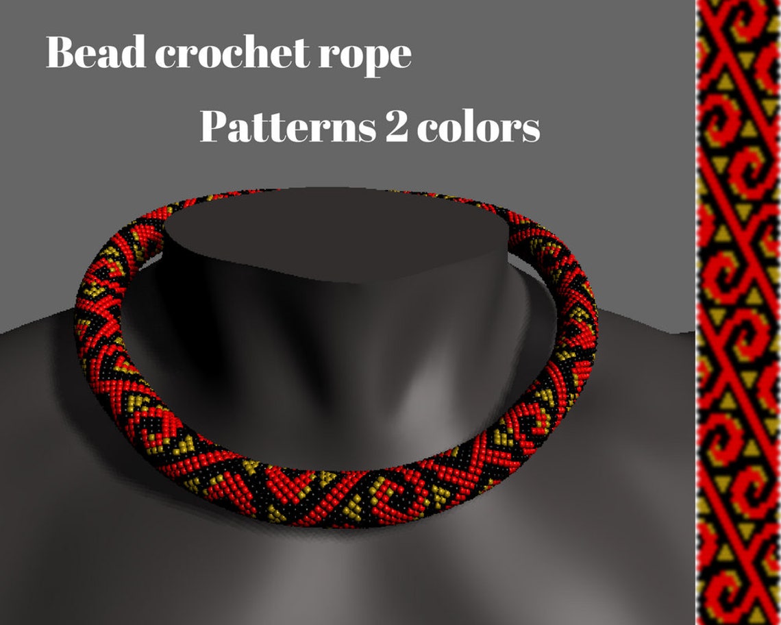 Bead Crochet Rope Pattern Bead Crochet Necklace Pattern Bead | Etsy